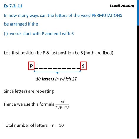 ex 6 3 11 in how many ways can letters of permutations