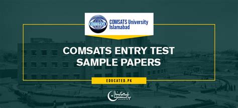 Comsats Entry Test Sample Papers 2025 Pdf Download