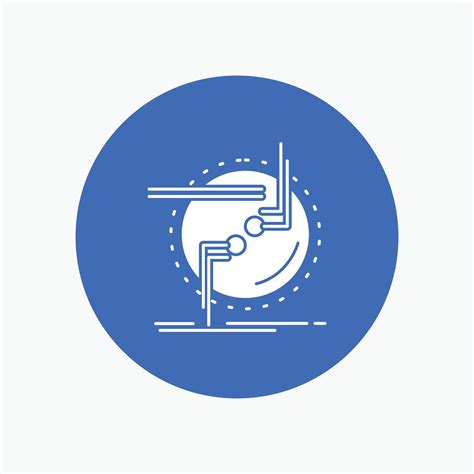 Chain Connect Connection Link Wire White Glyph Icon In Circle Vector Button Illustration
