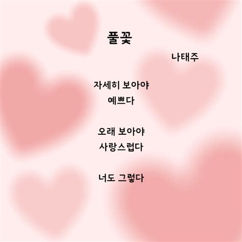 나태주 짧은 시 사랑 시