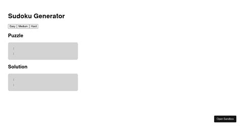 Jlguenegosudoku Generator Examples Codesandbox