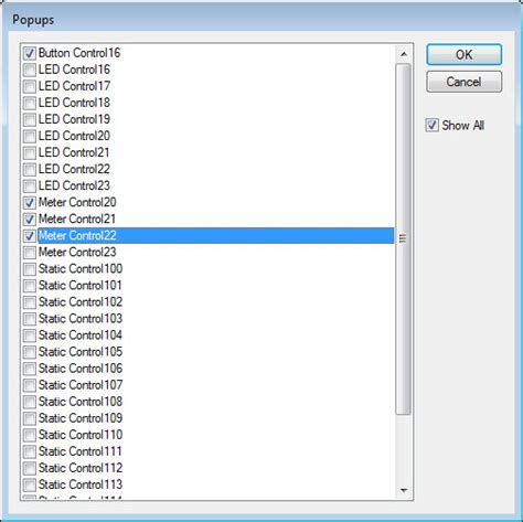 Adding Popup Controls