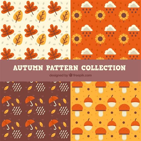 패턴 가을 컬렉션 무료 벡터
