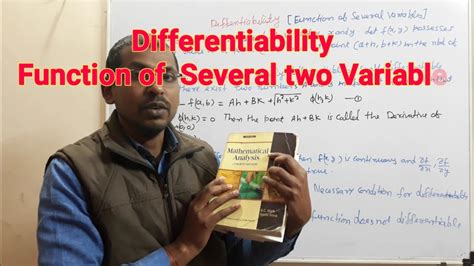 08 differentiability of function of several two variables function of several variables youtube