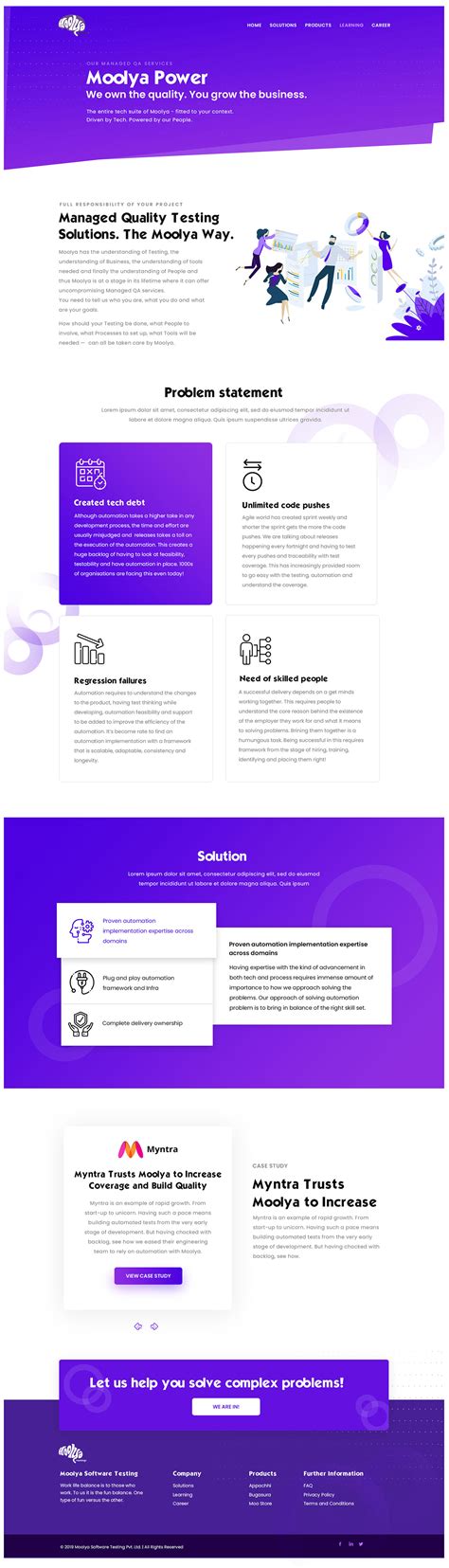 Moolya Software Testing Website Design Behance