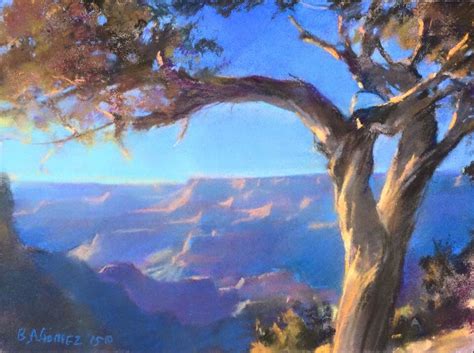 Pintura Plein Air Increíble De Bruce A Gomez Grand Canyon Pastel
