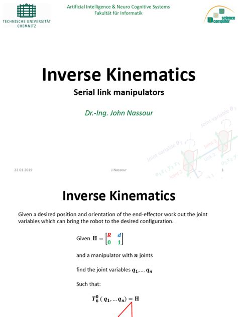Inverse Kinematics Serial Link Manipulators Pdf Equations Numerical Analysis