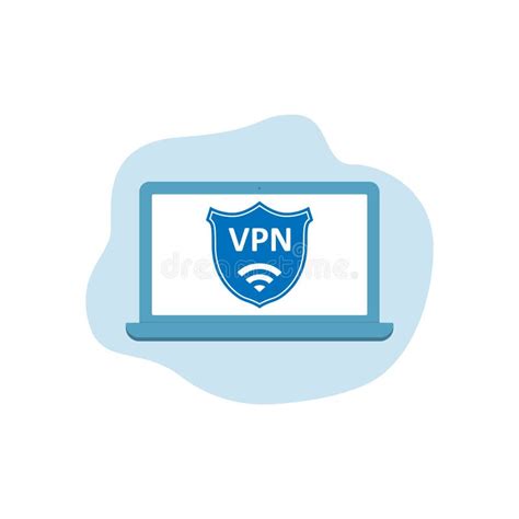 VPN Protect Safety Concept Internet Security VPN Icon On Laptop Screen Vector Stock Vector