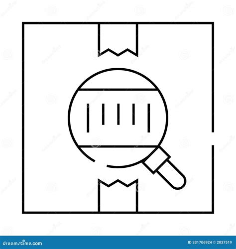 Bar Code On Box Line Icon Vector Illustration Stock Illustration Illustration Of Monochrome