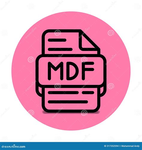 Mdf File Type Icon Files And Document Format Extension With An Outline Style Design And Pink