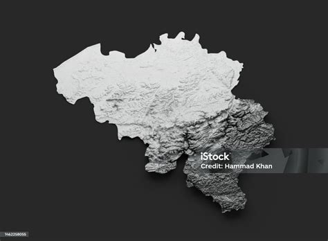 벨기에지도 국기 음영 릴리프 색상 높이 맵 흰색 배경 3d 그림 0명에 대한 스톡 사진 및 기타 이미지 0명 3차원 형태 강 Istock