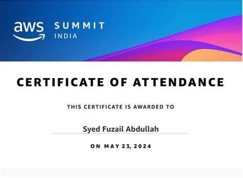 Syed Fuzail Abdullah On Linkedin Awssummit Cloudcomputing Aws Professionaldevelopmet
