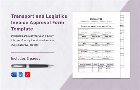 Transport And Logistics Invoice And Billing Template In Word Pdf