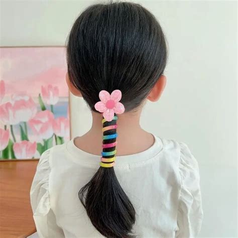 خرید و قیمت کش موی سیم تلفنی فنری طرح رنگین کمانی از غرفه مروارید گالری