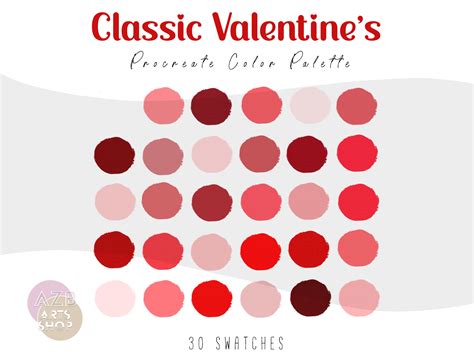 Valentines Day Procreate Color Palette Bundle Color Palette Procreate Procreate Swatches