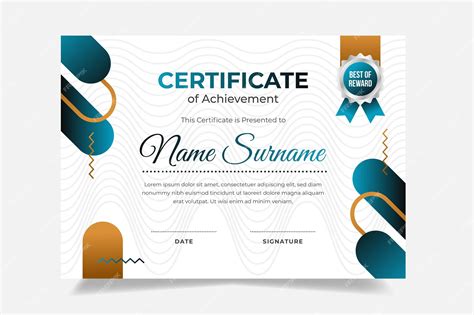 Modelo De Projeto De Certificado Moderno Criativo Vetor Premium