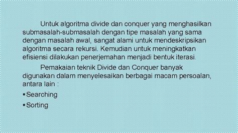 Algoritma Divide And Conquer Divide And Conquer Divide