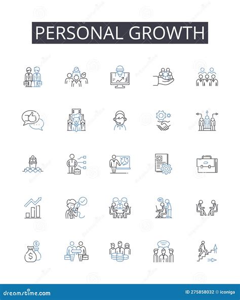 Personal Growth Line Icons Collection Self Improvement Personal