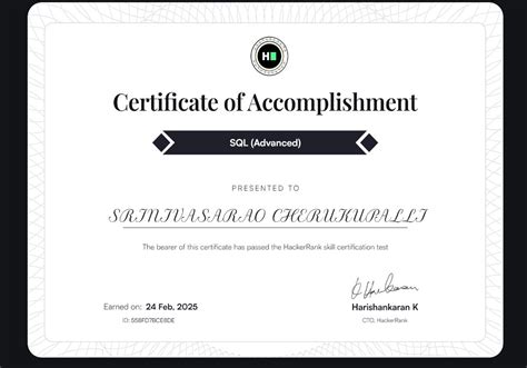 Sql Advancedsql Hackerrank Certification Dataanalysis