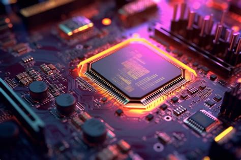 Premium Ai Image Motherboard Closeup Technology Integrated Microchip Circuit Board Computer