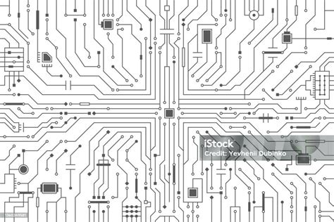회로 기판 배경 Cpu 마이크로칩 추상적인 도체 구성표 및 기타 회로 구성 요소 컴퓨터 마더보드 디지털 추상적 배경 회로판에 대한 스톡 벡터 아트 및 기타 이미지 Istock