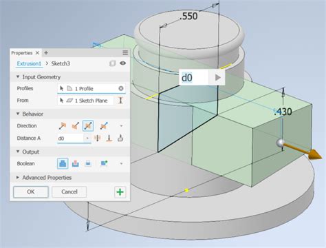 solved inventor 2024 how to extrude a boss from the curved surface of