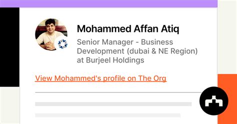 Mohammed Affan Atiq Senior Manager Business Development Dubai And Ne