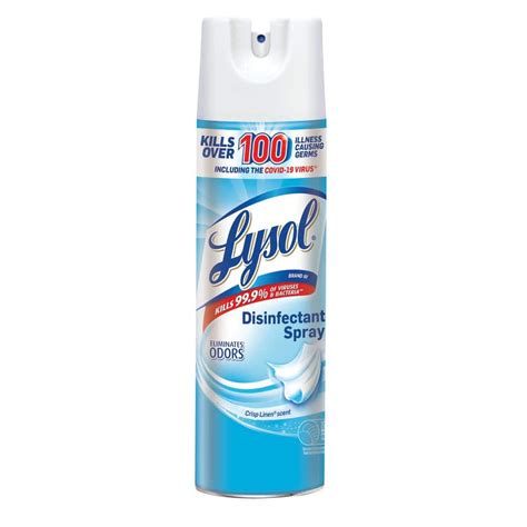 Lysol 19 Oz Crisp Linen Disinfectant Spray 79329 The Home Depot