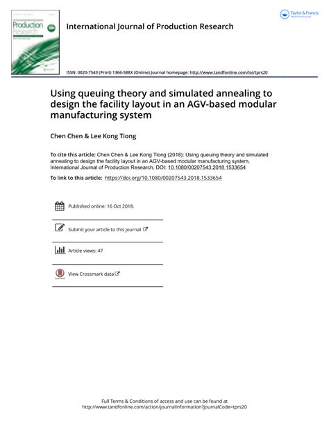 Pdf Using Queuing Theory And Simulated Annealing To Design The