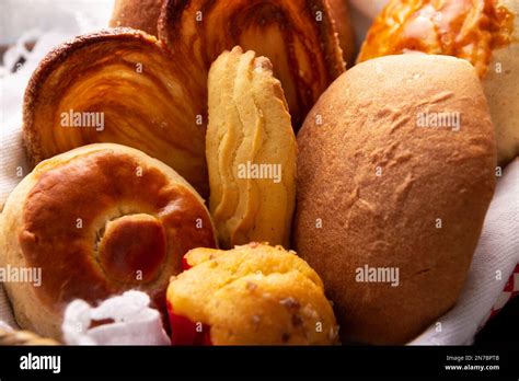 Variety Of Traditional Mexican Sweet Bread Hojaldra Bisquet Chino