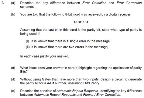 Solved 3 A Describe The Key Difference Between Error