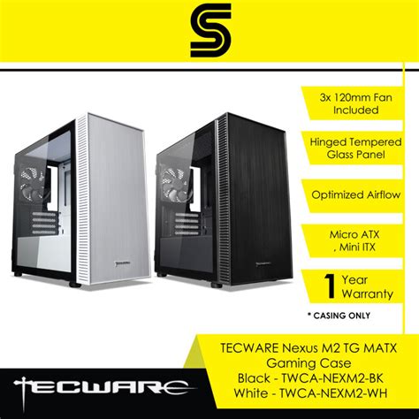 Tecware Nexus M2 Tg Matx Gaming Case Blackwhite Lazada