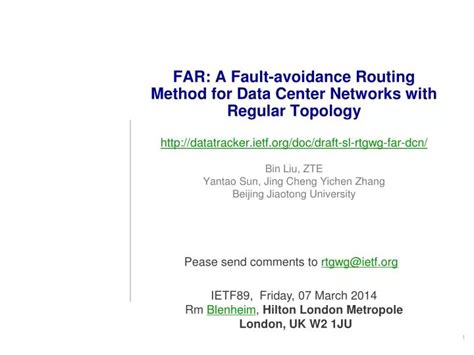 Ppt Far A Fault Avoidance Routing Method For Data Center Networks With Regular Topology