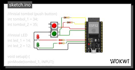 Project Tombol And Led Ver 1 Wokwi Esp32 Stm32 Arduino Simulator