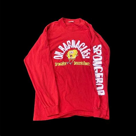Vintage Spongebob Squarepants Barnacles Red Cartoon L Gem