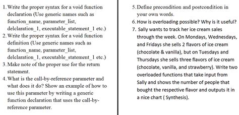 solved write the proper syntax for a void function