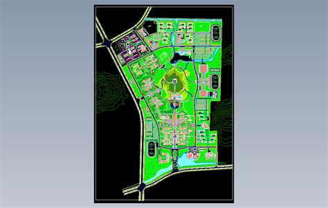 某学院总体规划图纸 Autocad 模型图纸下载 懒石网