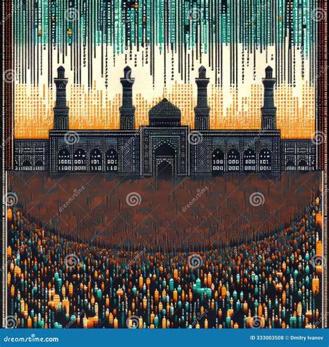 104 a digital collage and ascii art combination displa stock