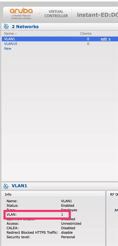 Change The Management VLAN For Aruba Instant Flomain Networking