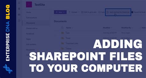 Adding SharePoint Files To Your Computer
