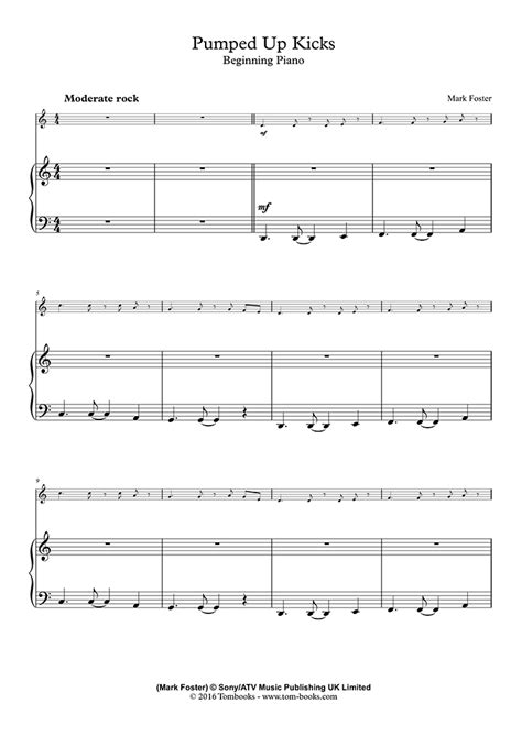 Pumped Up Kicks Easy Level Foster The People Piano Sheet Music