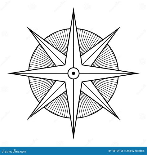 Linear Map And Compass Icon From Army Outline Collection Thin Line Map