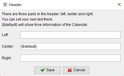 Header Smart Calendar Software User Guide
