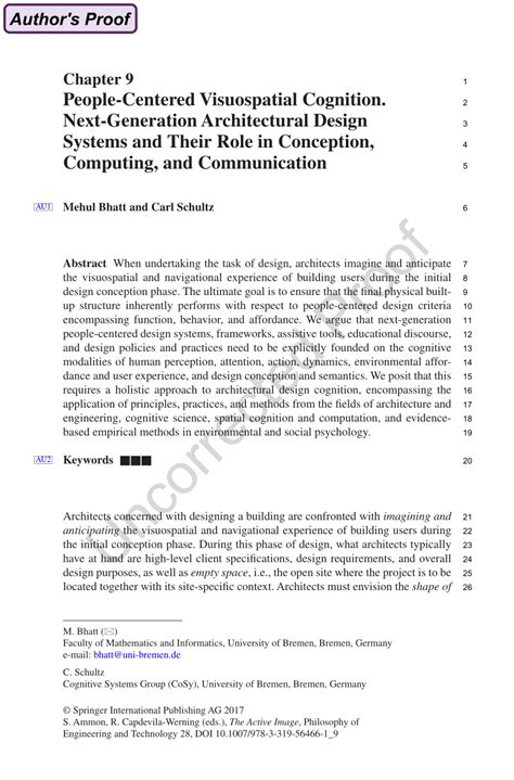 Pdf People Centered Visuospatial Cognition Next Generation Architectural Design Systems And
