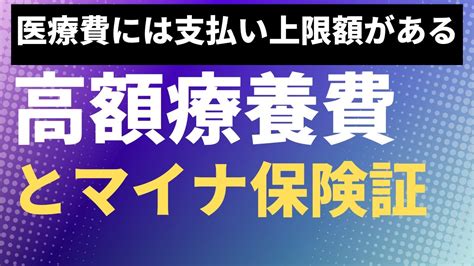 【健康保険】高額療養費とマイナ保険証～医療費の上限額 限度額適用認定証 マイナンバーカード Youtube