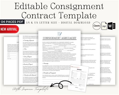 Professional Consignment Contract Template Consignment Termsn Consignment Contract Retailers