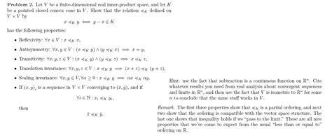 Problem Let V Be A Finite Dimensional Real Chegg