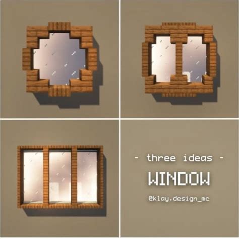 KlayDesign Minecraft Builder on Instagram WINDOWS DESIGNS Voilà three window ideas Let me