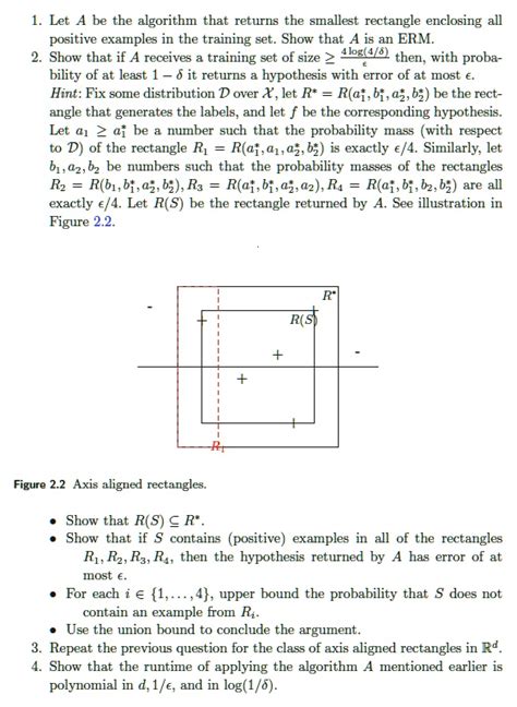 Solved Let A Be The Algorithm That Returns The Smallest Rectangle