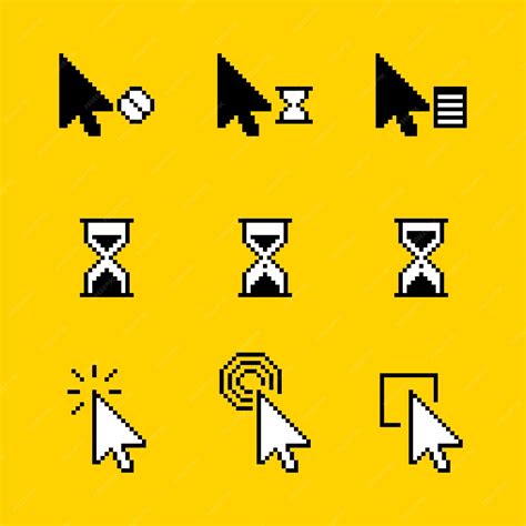 플래트 디자인 마우스 커서 세트 무료 벡터